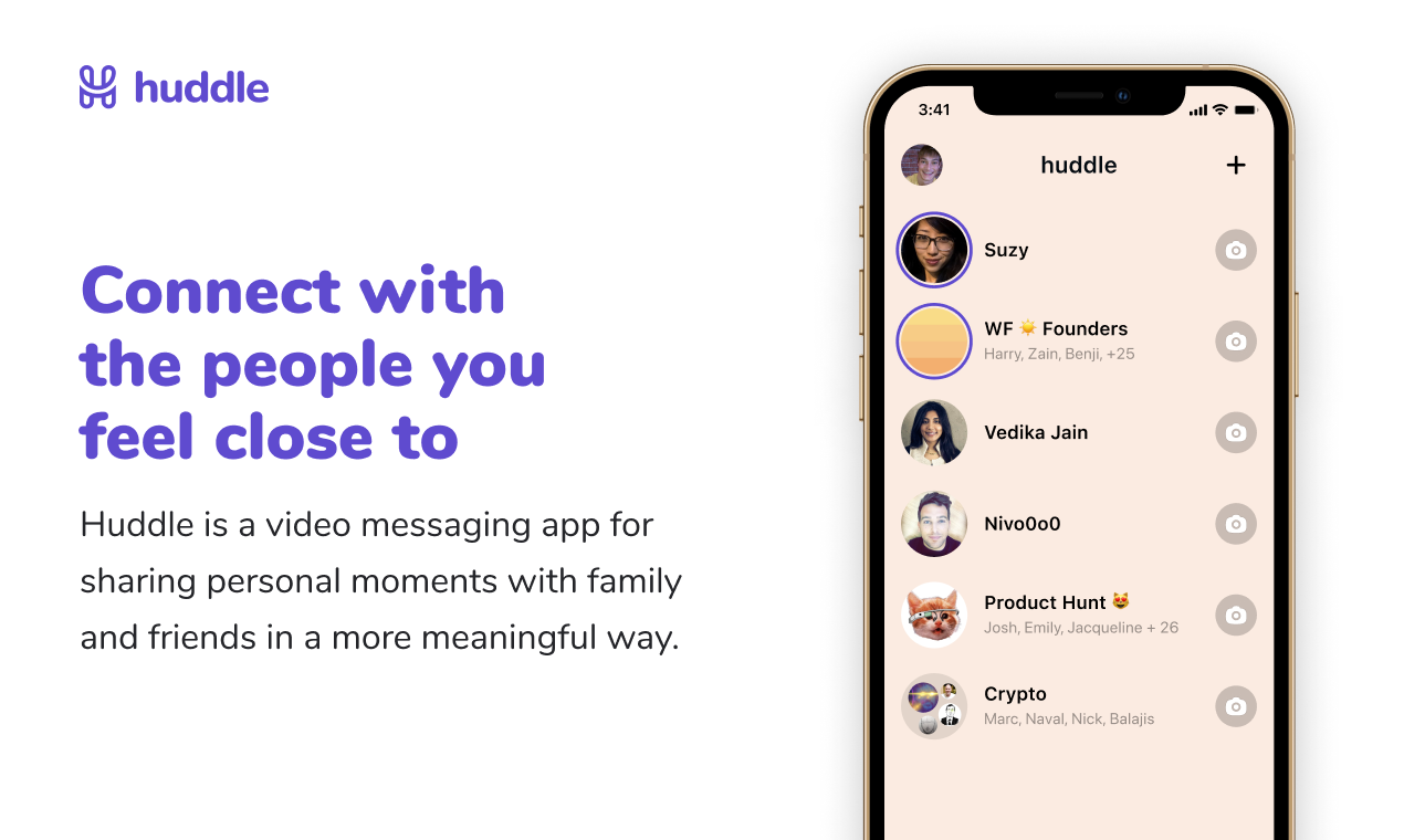 Huddle - Video messaging to connect with people you feel close to ...