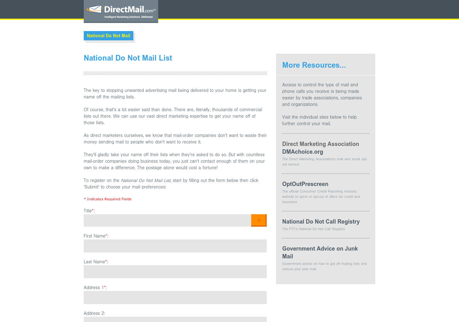 National Do Not Mail List Product Information and Latest Updates (2025 ...