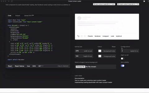Placeholder Loader Creator - SVG component editor to create skeleton/placeholder loaders ...