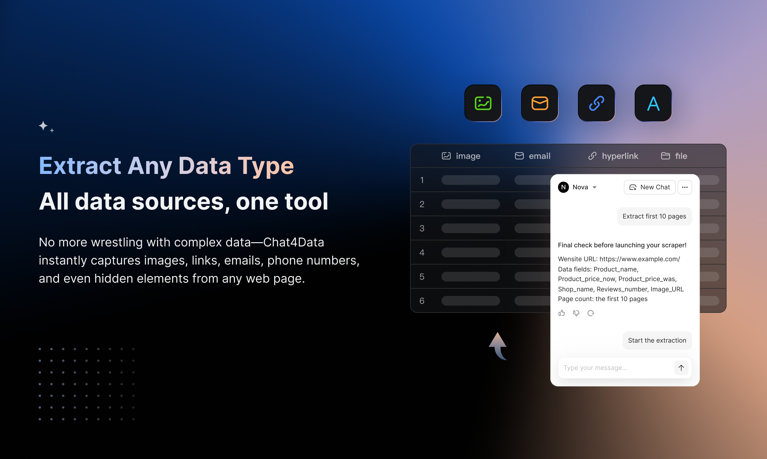 Chat4Data: ChatGPT for web scraping | Product Hunt