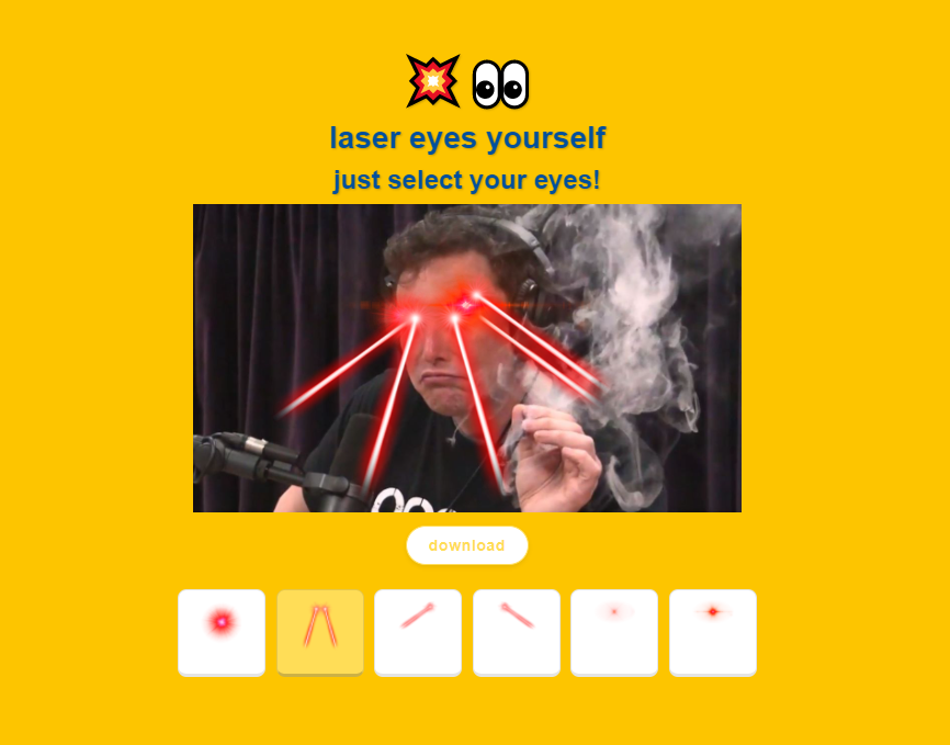 GitHub - nor0x/LaserEyes.Me: 💥👀 laser eyes yourself