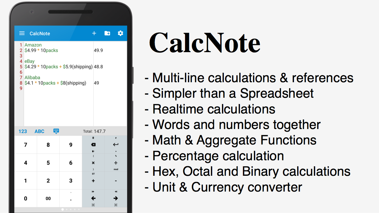 CalcNote: The notepad calculator | Product Hunt