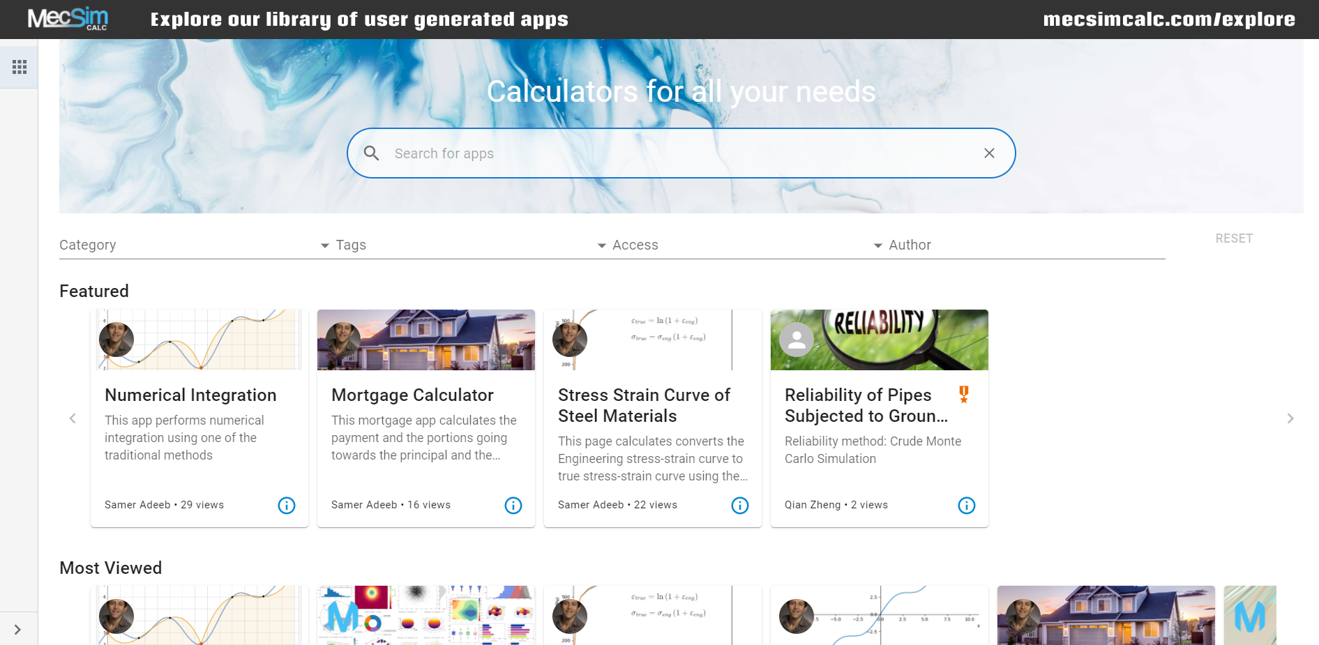 MecSimCalc: The simplest way to build and share computational tools | Product Hunt