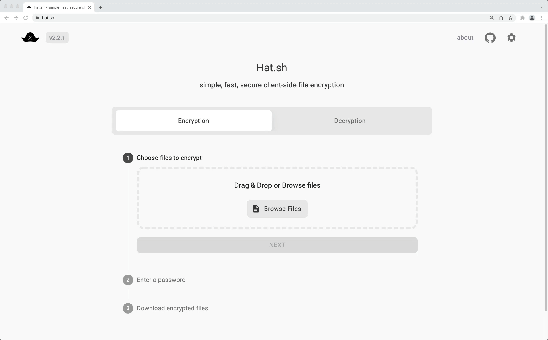 hat.sh: Free, fast, secure and serverless file encryption | Product Hunt