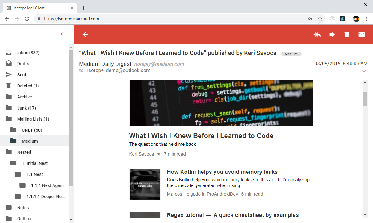 Isotope Mail Client: Microservice based mail client built with ReactJS ...
