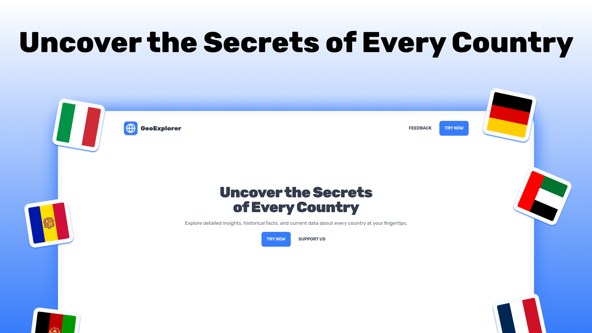 GeoExplorer: Uncover the Secrets of Every Country | Product Hunt